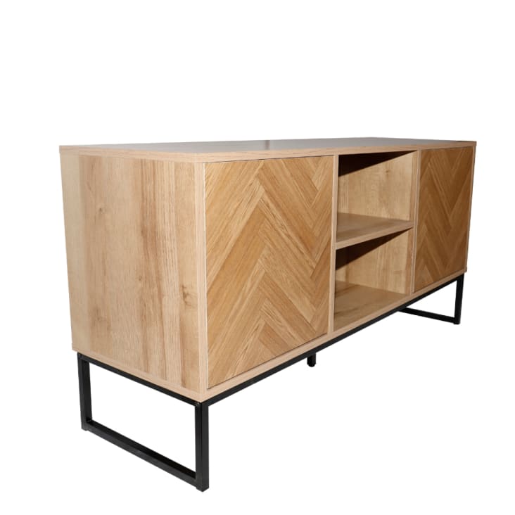 Chevron wood credenza store