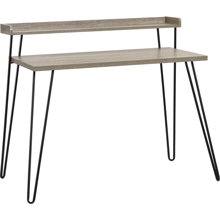 Schreibtisch mit 1 Ablage in Eichenoptik, grau Haven | Maisons du Monde