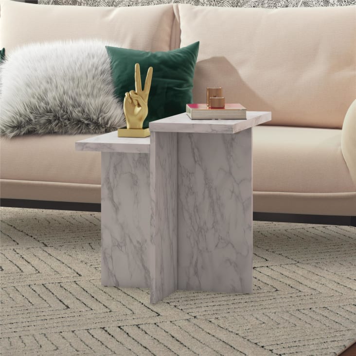 Table basse en effet marbre blanc Brielle | Maisons du Monde
