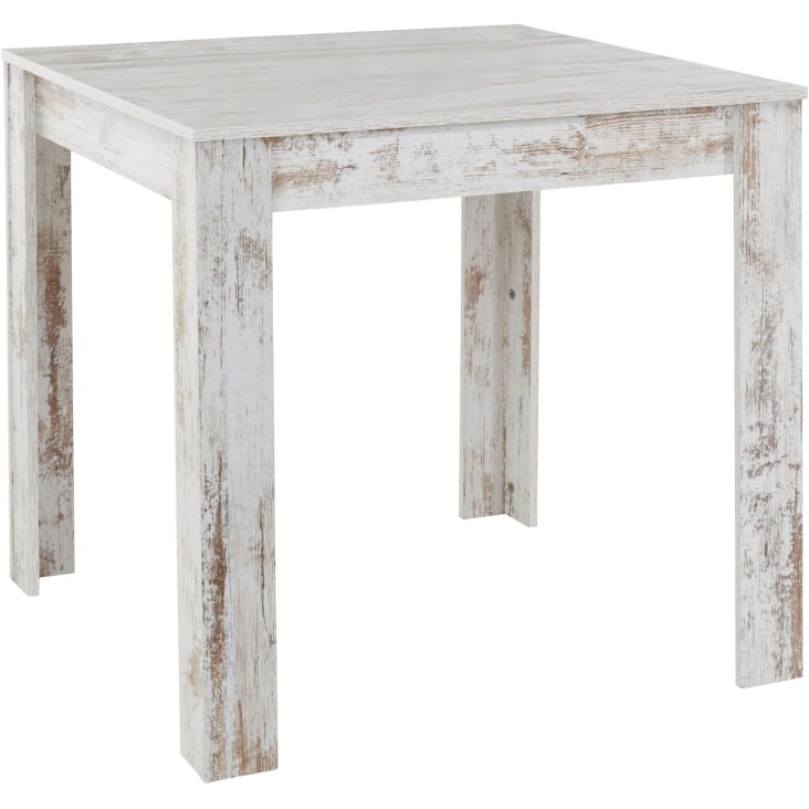 Table à manger en mélaminé blanc 4 personnes L80 Lynn | Maisons du Monde