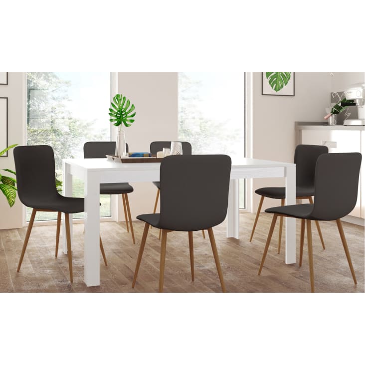 Tavolo da pranzo 8 persone effetto legno bianco L 160 cm Lynn | Maisons ...