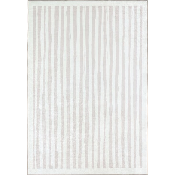 Tappeto lavabile in lavatrice con motivo a righe - Beige - 160x230 ...