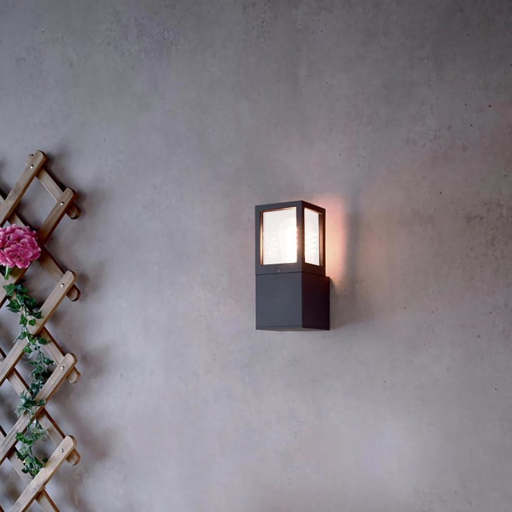 Applique LED diffusore opaco attacco E27 IP65 metal GRIGIO SCURO 26cm ...
