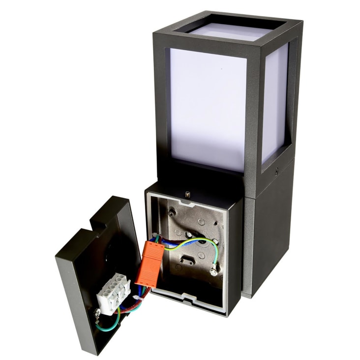 Applique LED diffusore opaco attacco E27 IP65 metal GRIGIO SCURO 26cm ...