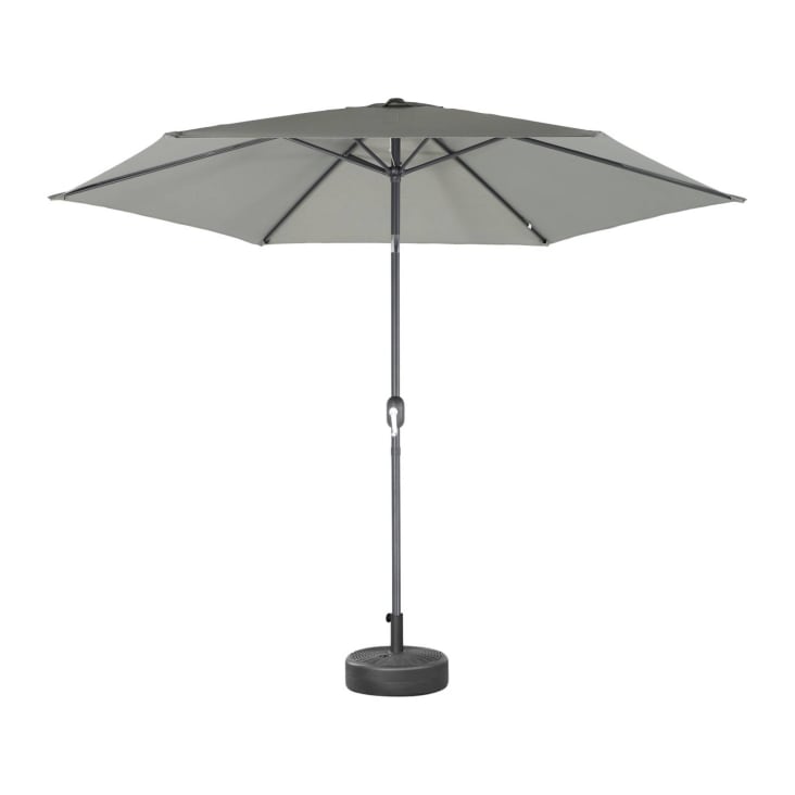 Parasol droit rond D300cm, orientable, kaki, mât central Touquet ...