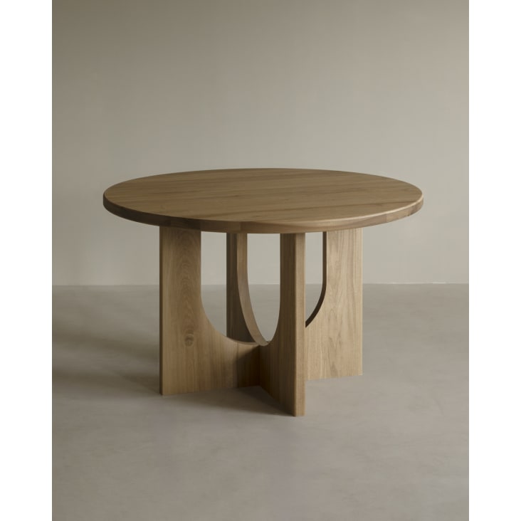 Mesa de comedor redonda de madera maciza de álamo 140x75cm Lua ...