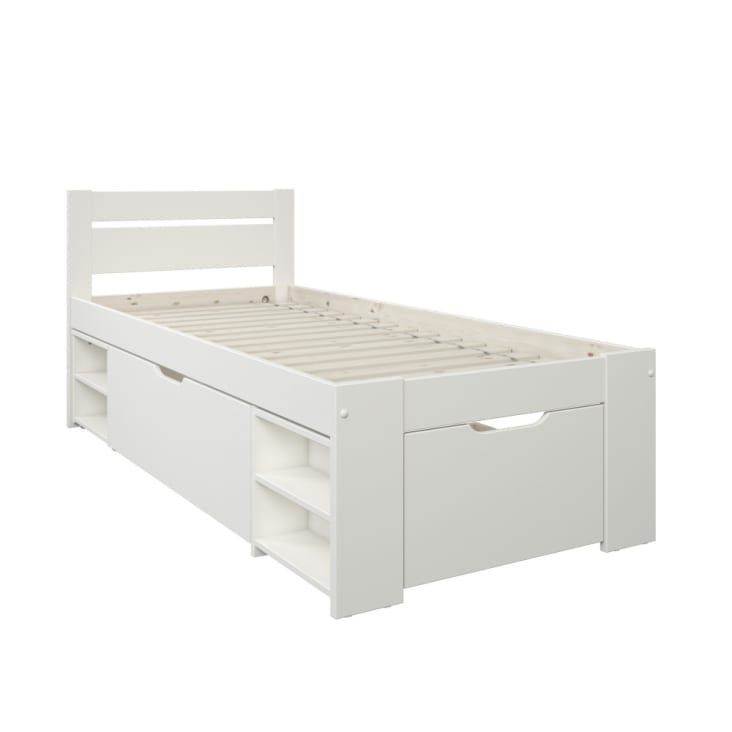 Lit multi-rangements en pin blanc 90x200 Arthur | Maisons du Monde