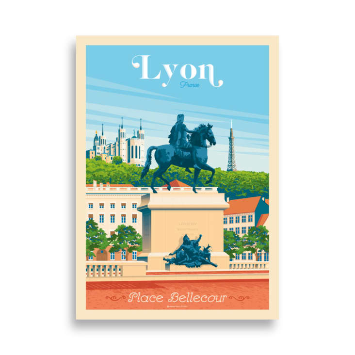 Affiche Lyon Place Bellecour France 50x70 cm | Maisons du Monde