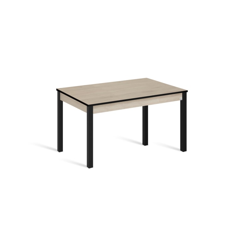 Mesa cocina extensible 120(180)x80 cm roble pata negro Prima | Maisons ...
