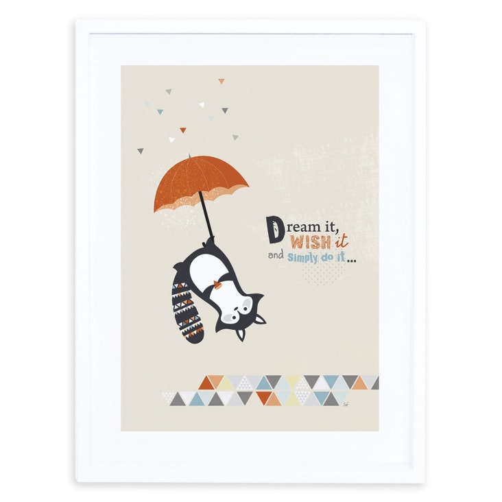 Affiche raton laveur 30 x 40 cm Maki & kitsune | Maisons du Monde