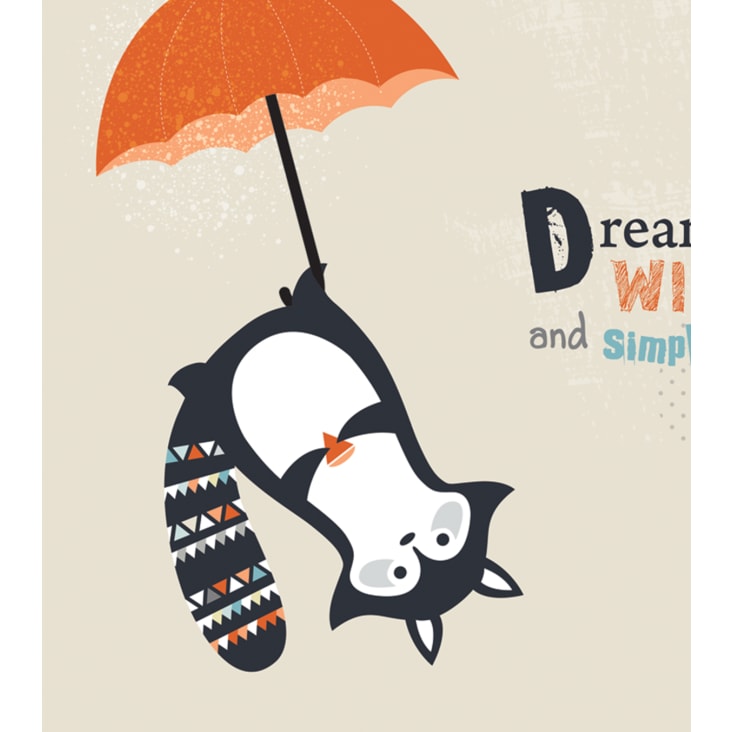 Affiche raton laveur 30 x 40 cm Maki & kitsune | Maisons du Monde