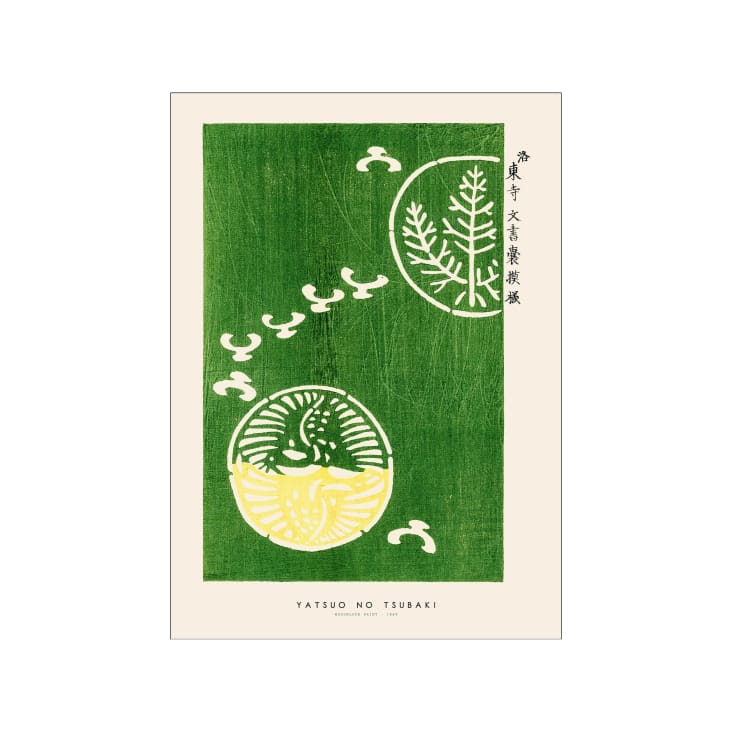 Affiche "Yatsuo no Tsubaki - Woodblock print II" - 70 x 100 cm Japandi ...