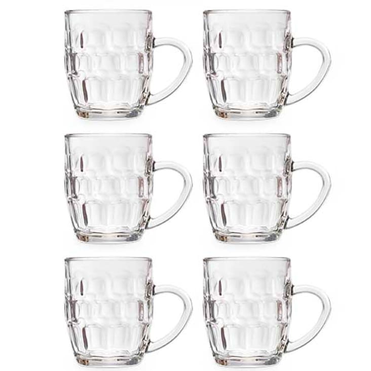 Set de 6 chopes à bière en verre avec poignées 280ml | Maisons du Monde