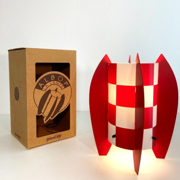 Lampe décorative à damiers rouges H. 25cm Albop | Maisons du Monde