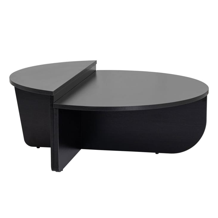 Mesa de centro ovalada en melamina efecto madera negra Doja | Maisons ...