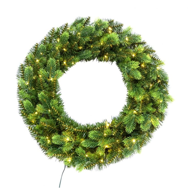 Corona navideña artificial verde con microled Ø 60 cm | Maisons du Monde