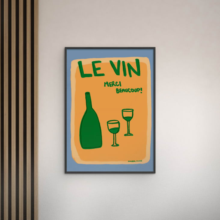 Affiche "Le Vin Merci!" Cadre noir - 50x70 cm Engberg studio | Maisons ...