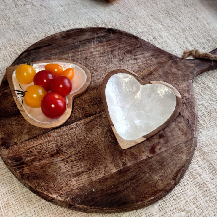 Mini cuenco de madera y nácar "Corazón" TECK | Maisons du Monde