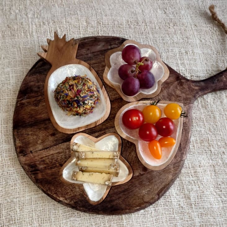 Mini cuenco de madera y nácar "Corazón" TECK | Maisons du Monde