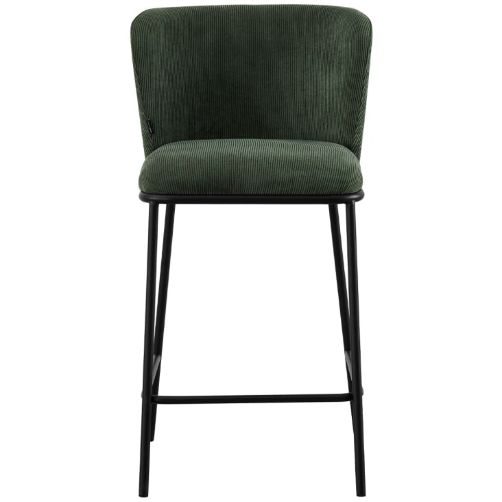 Lot de 2 tabourets de bar en velours côtelé vert kaki Toma | Maisons du ...