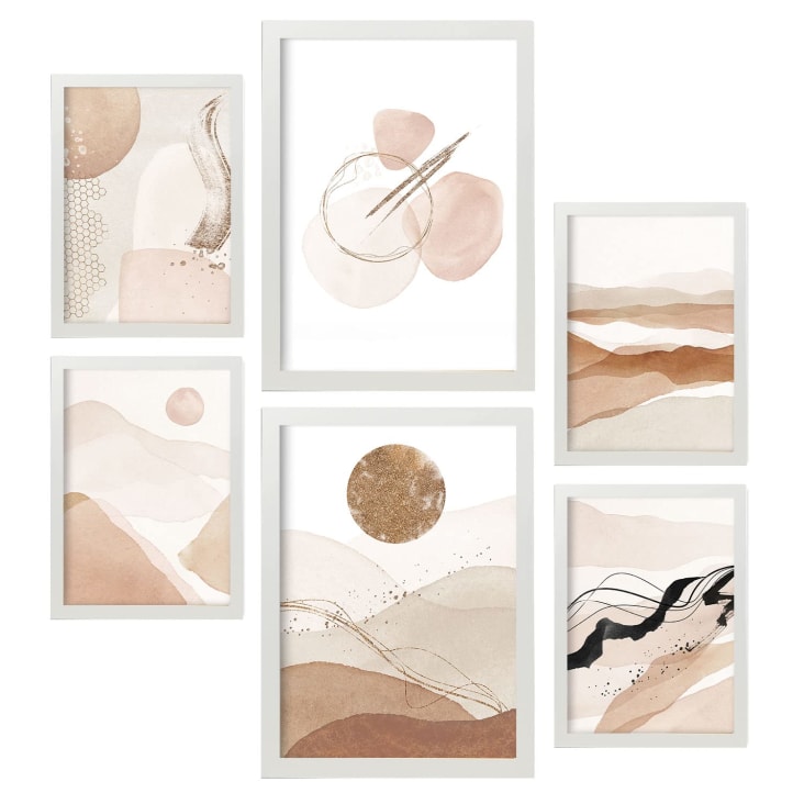 Set de 6 cuadros, impresión en papel, marco blanco, a3 & a4 Arte ...