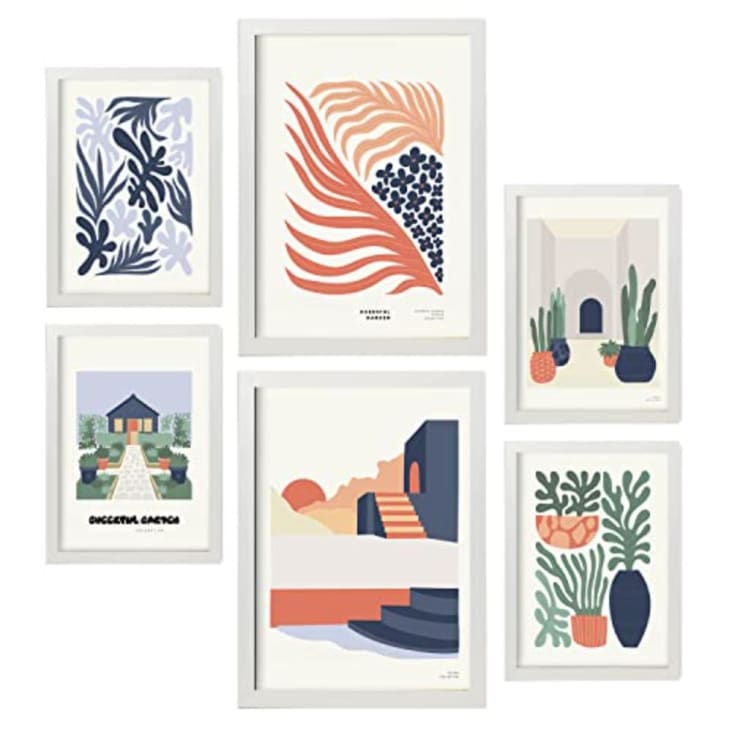 Set de 6 cuadros, impresión en papel, marco blanco, a3 & a4 ...