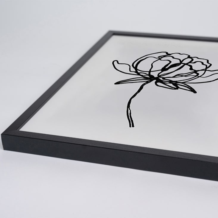 Cuadro de madera negro, impresión en papel con paspartú, 42x32x3cm ...