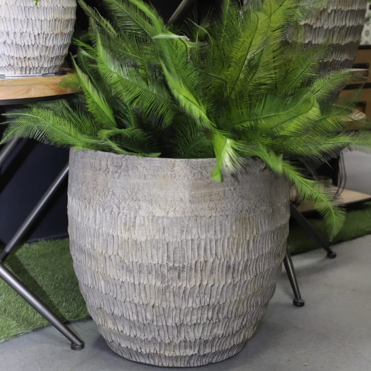 4 Cache pots grandes tailles plante extérieur béton gris 26 33 42 51cm ...