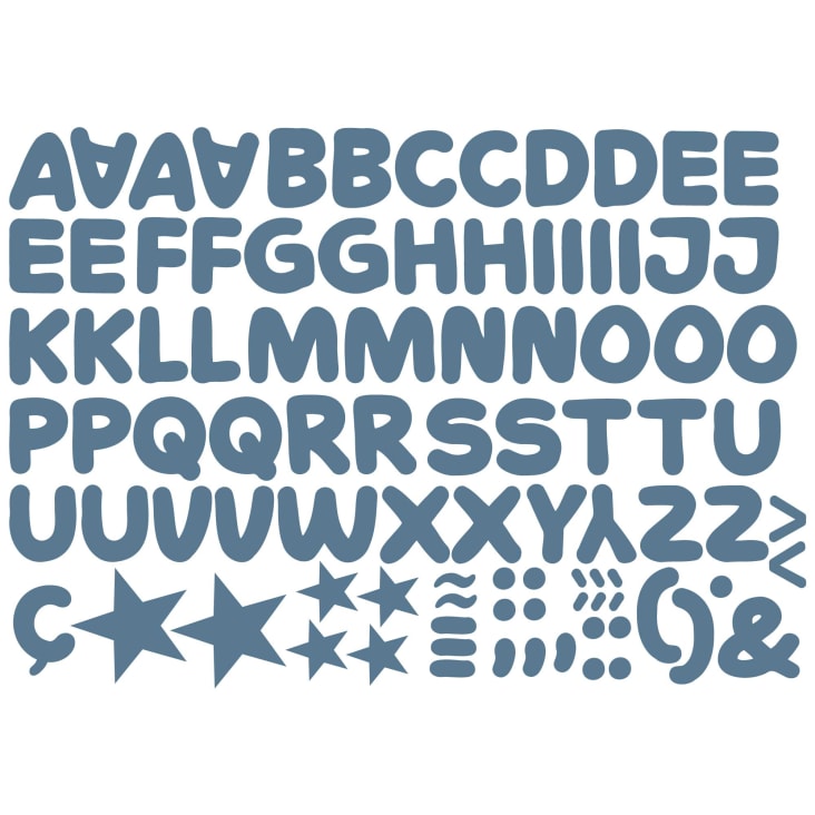 Vinilo infantil letras abecedario (pequeño) en azul Alfabeto | Maisons ...