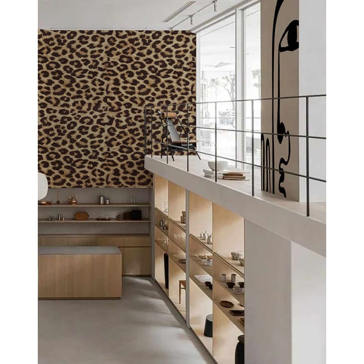 Papier peint léopard haut de gamme 200g 250x200 cm 4 lés Leo | Maisons ...