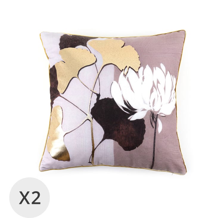 Set de 2 coussins pivoine 45 x 45 cm Olivia | Maisons du Monde
