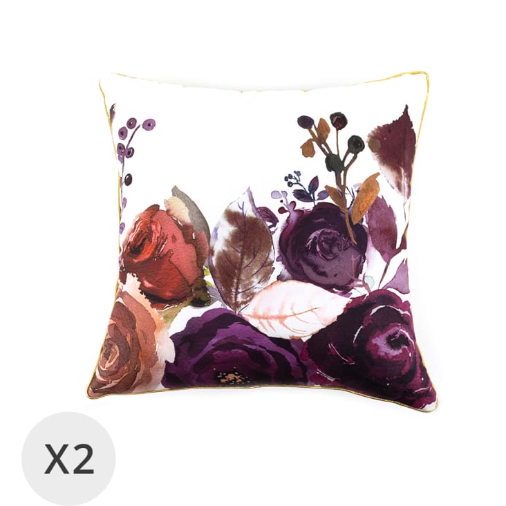 Set de 2 coussins fleurs 45 x 45 cm Olivia | Maisons du Monde