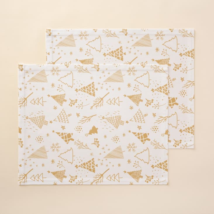 Mantel individual blanco (2) 50x40 cm Winter | Maisons du Monde