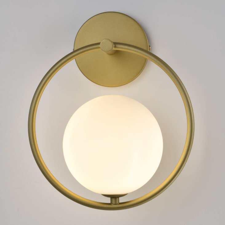 Applique metallo e vetro bianco e oro H 30 cm Steya | Maisons du Monde