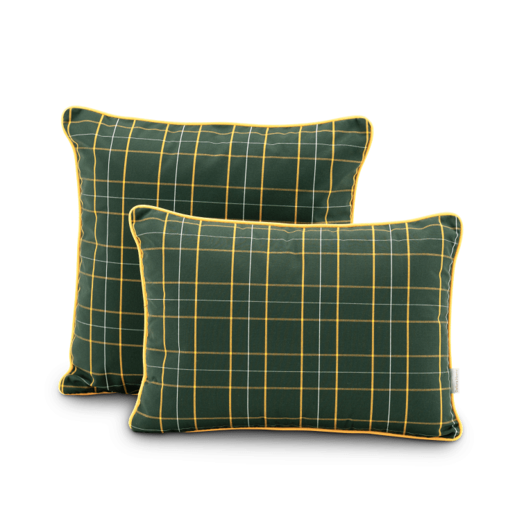 Set di 2 cuscini decorativi a scacchi verdi/gialli Swona | Maisons du Monde