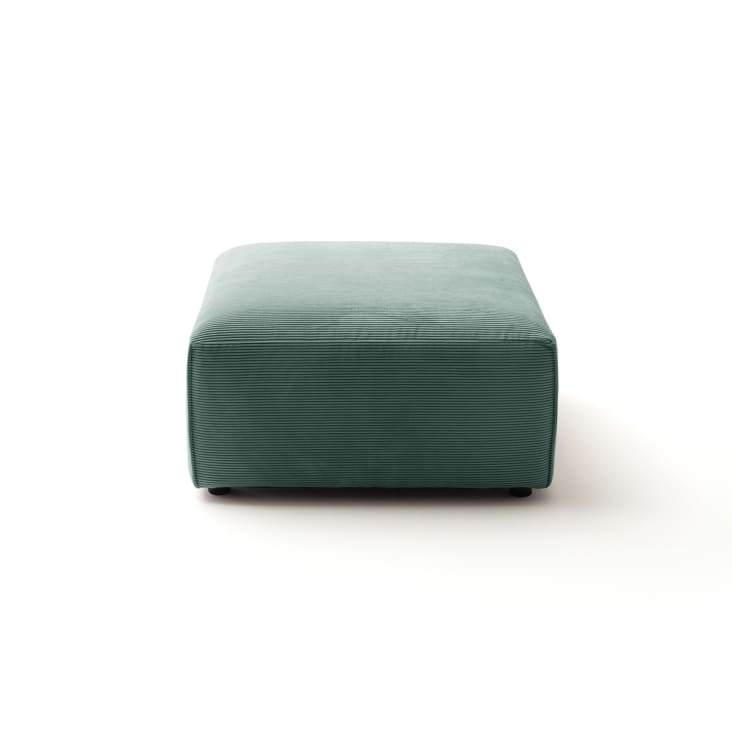Polsterhocker aus Feincord, grün Rani | Maisons du Monde