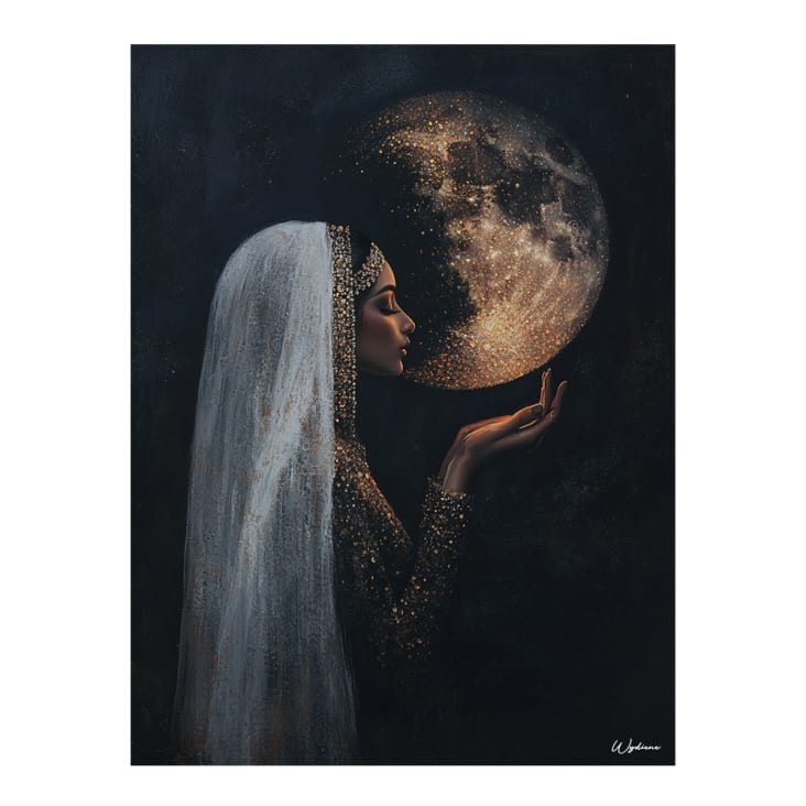 Cuadro mujer y luna alu dibond 15x20 Rania | Maisons du Monde