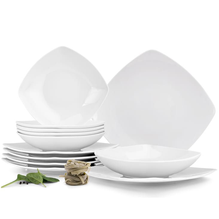 6-Personen 12-tlg, Tafelservice, Porzellan Carlina | Maisons du Monde