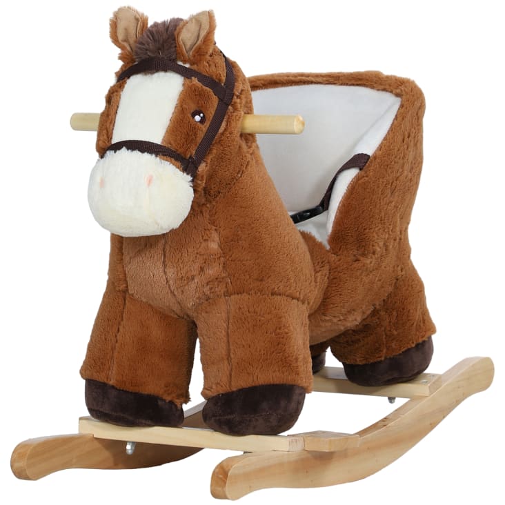 Cavallo a dondolo per bambini 18-36 mesi con suoni e cintura marrone ...