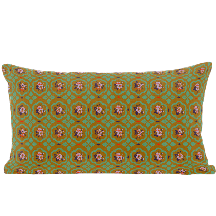 Housse de coussin velours graphique doré 30x50 cm Mona | Maisons du Monde