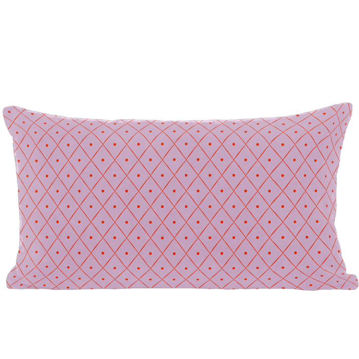 Housse de coussin velours graphique lila 30x50 cm Samba | Maisons du Monde