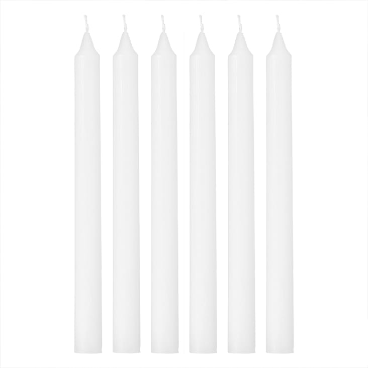 Set di 6 candele per candelabro in paraffina bianche H25 Rustic ...