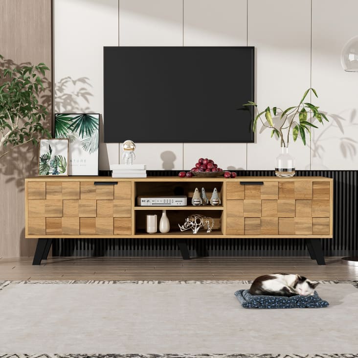 Moderner TV-Schrank mit 2 Türen und 2 Fächern, Holz | Maisons du Monde