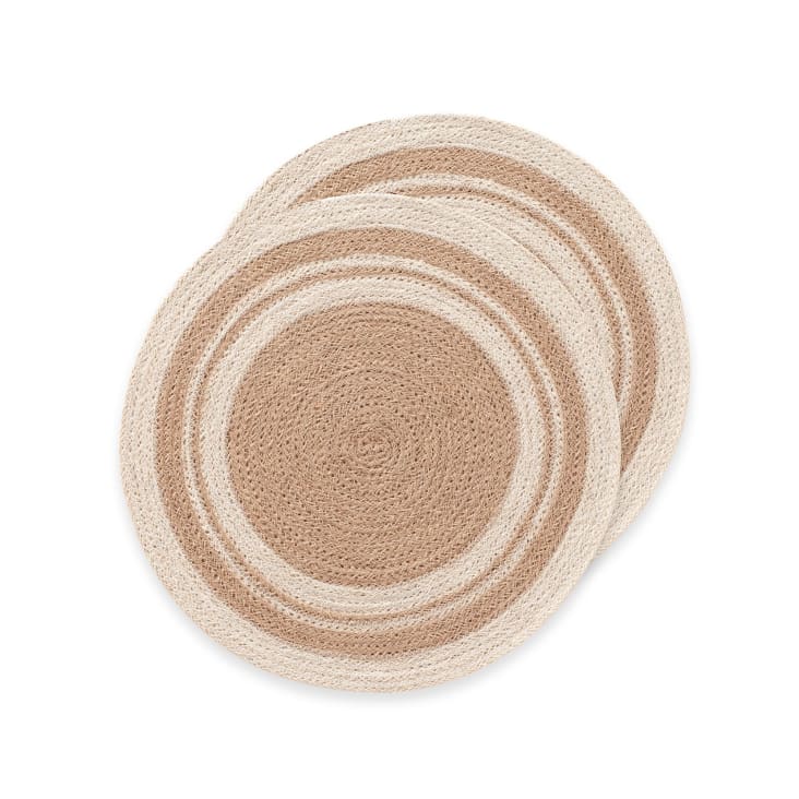 Lot 2 sets de table en jute ronde 38x38 cm Isaira | Maisons du Monde