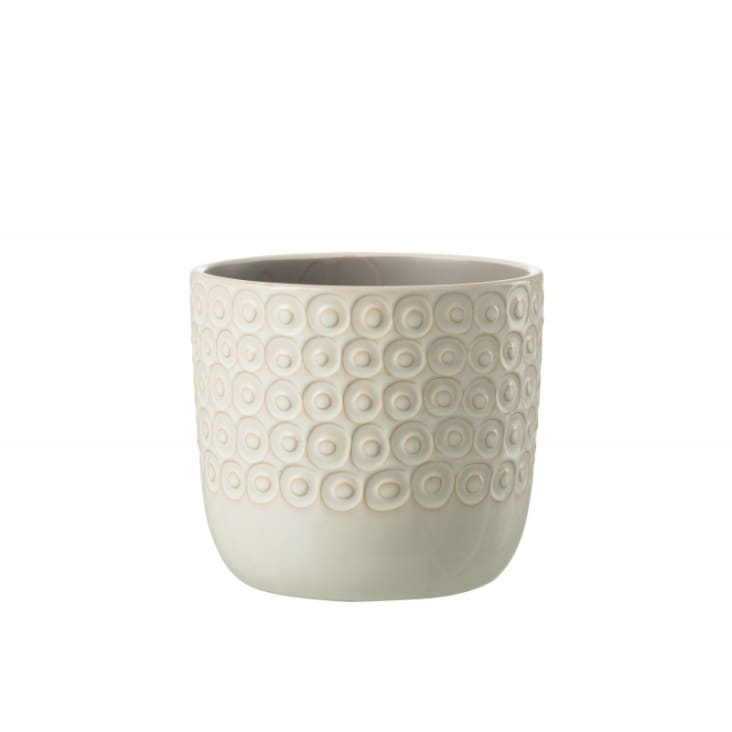Cache-pot en céramique blanc 17x17x15 cm | Maisons du Monde