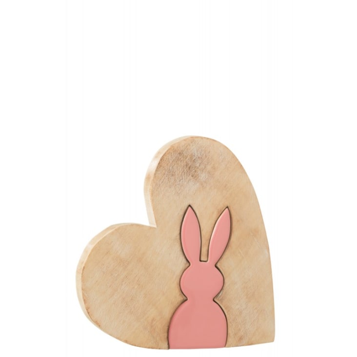 Puzzle cuore con coniglio in legno rosa 23x23x3 cm | Maisons du Monde