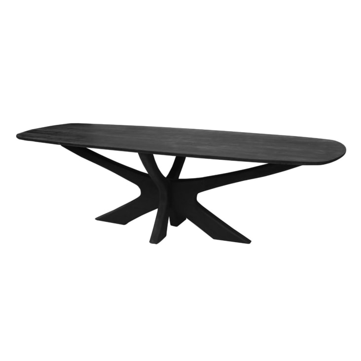 Table à manger Ovale 8 personnes, L.220 cm en bois massif noir Epsy | Maisons du Monde