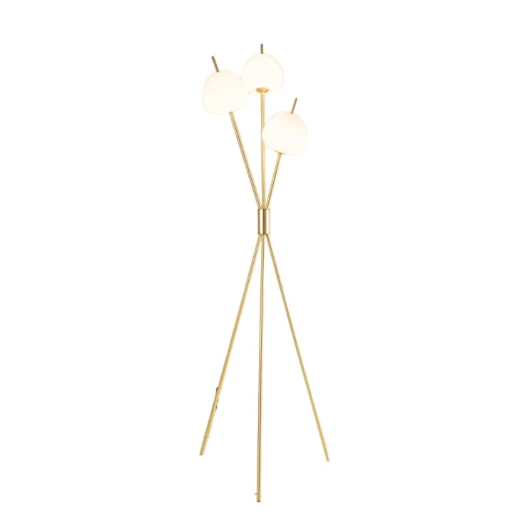 Lampe aus Metall und Glas 66 cm, Messing und Weiß Olanta | Maisons du Monde