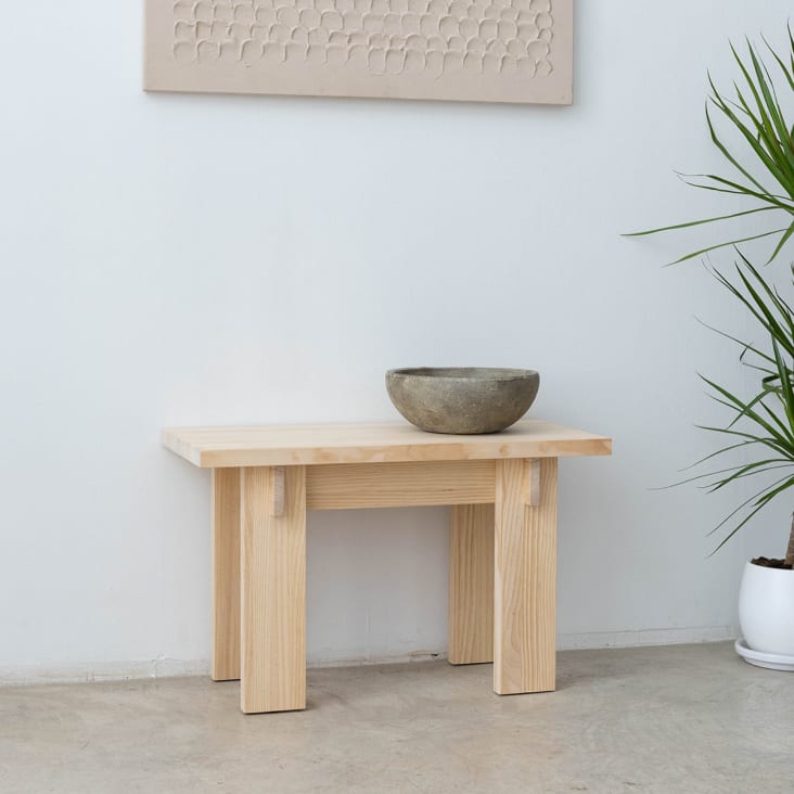 Bank kleine aus massiver Kiefer natur 75 cm Lackiert Begur | Maisons du ...