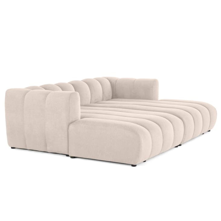 Canapé modulable 3 places en tissu texturé beige Debbie | Maisons du Monde